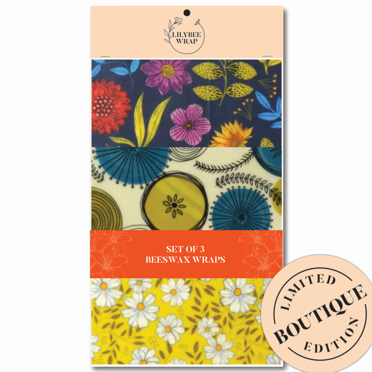 Vintage Moonlight - Set of 3 Beeswax Wraps – LilyBee Wrap